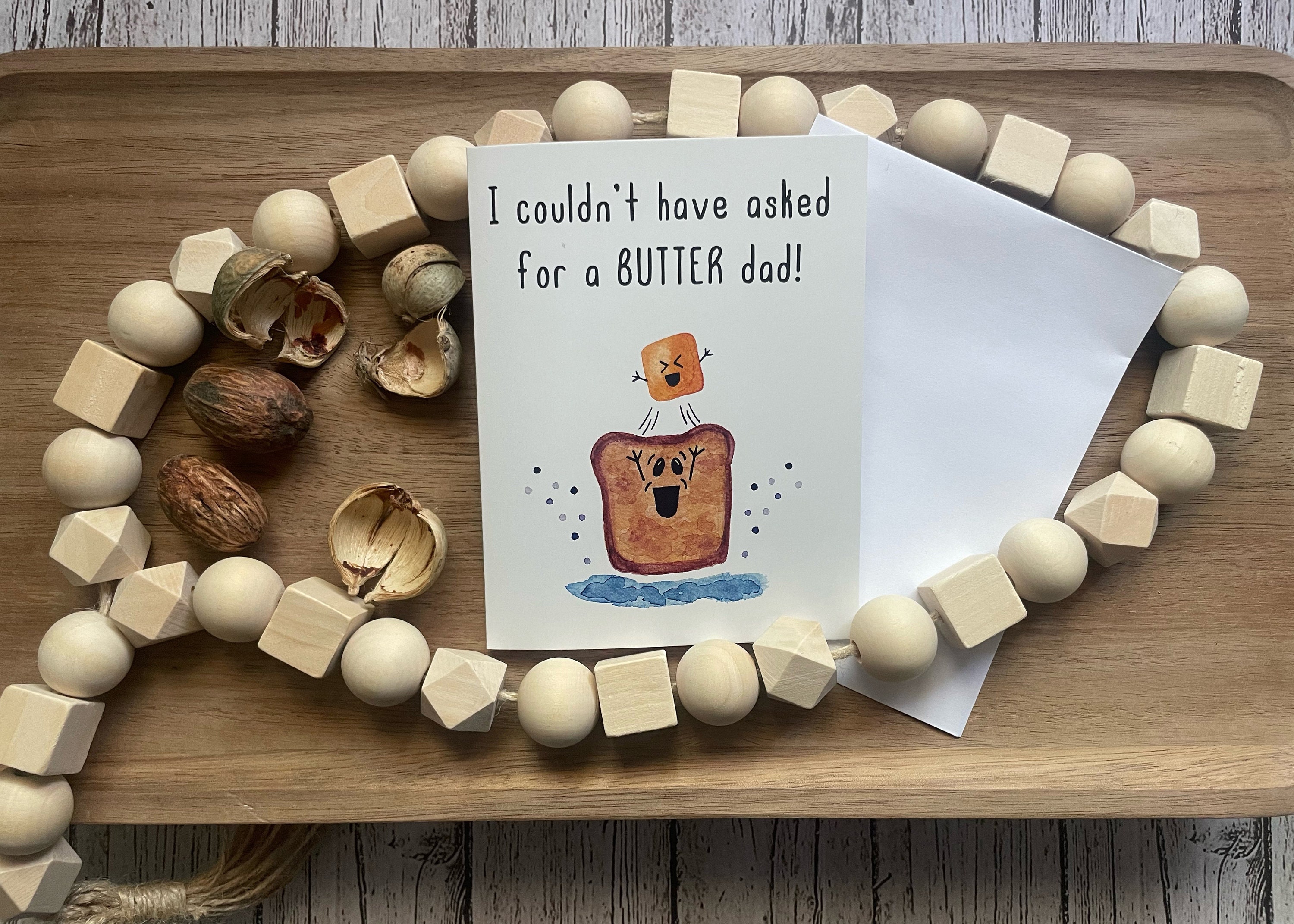 Father's Day Pun Cards Watercolor Illustrations (individual or 5 Pack ...