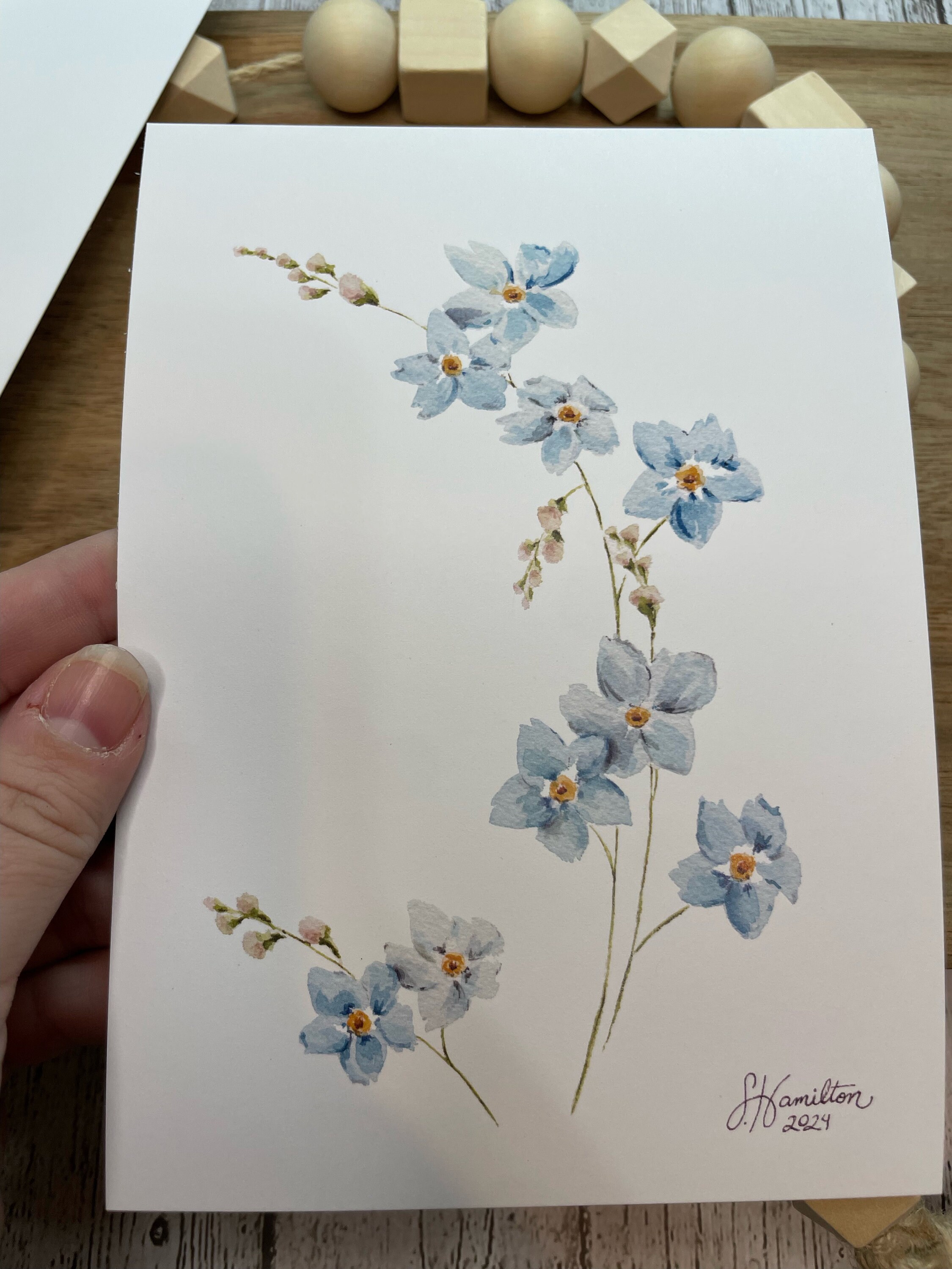 Forget-me-not Watercolor Print; Nursery Decor, Home Decor, Office Decor ...