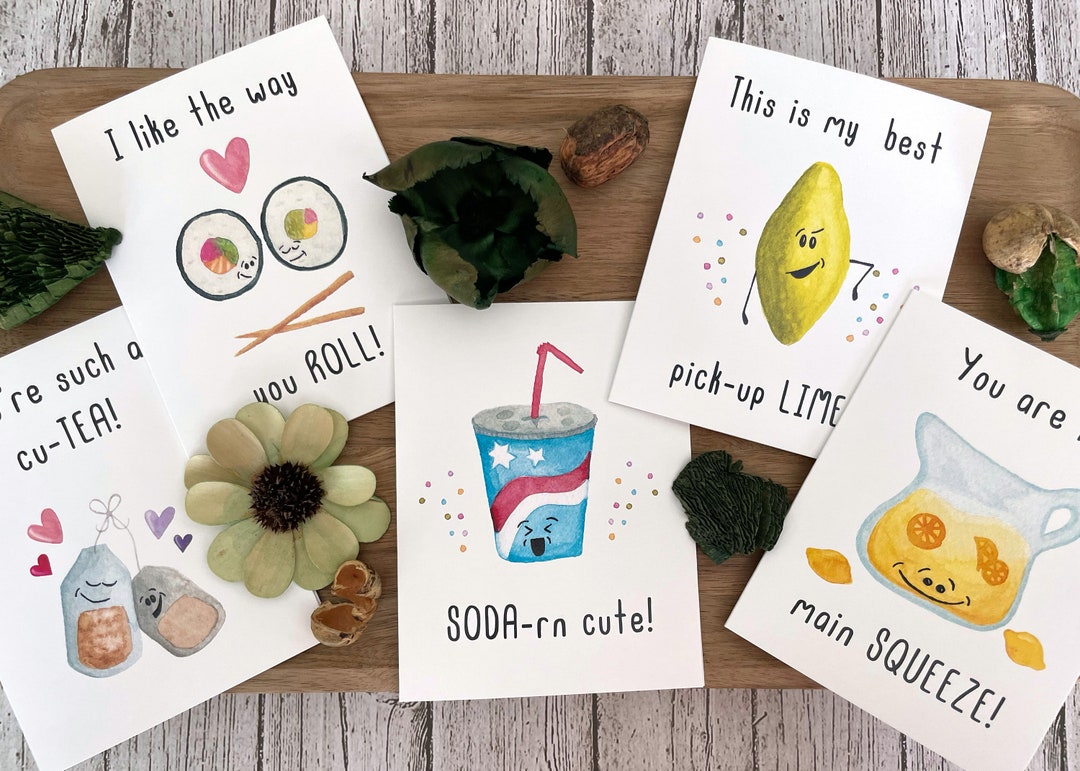 Build Your Own 10-pack: Pun Greeting Cards Watercolor Illustrations ...
