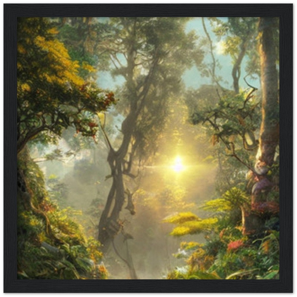 Jungle Light Wooden Framed Poster - Etsy