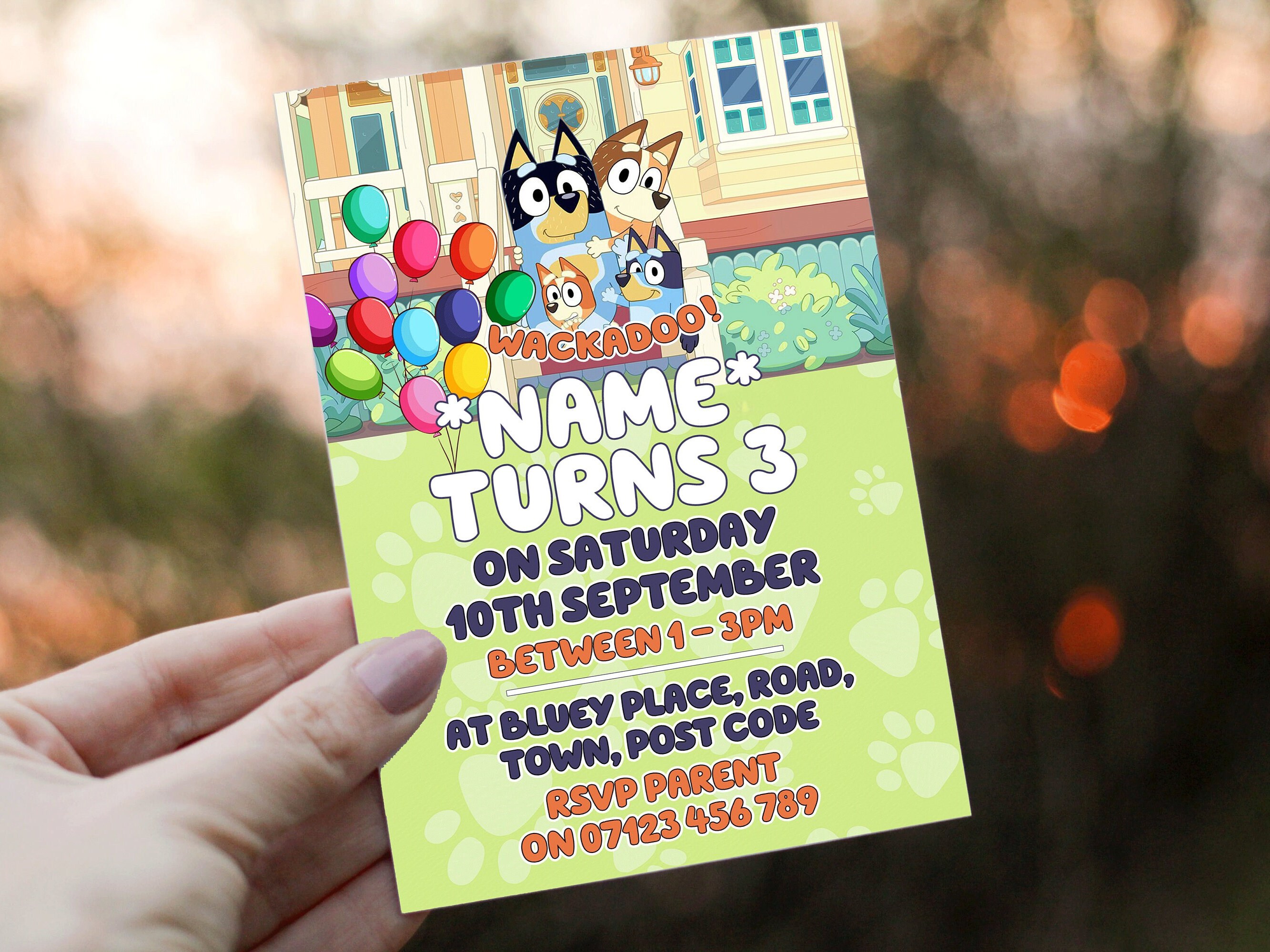 Bluey Invitation, Bluey Themed Kids Party Invites, Digital and ...