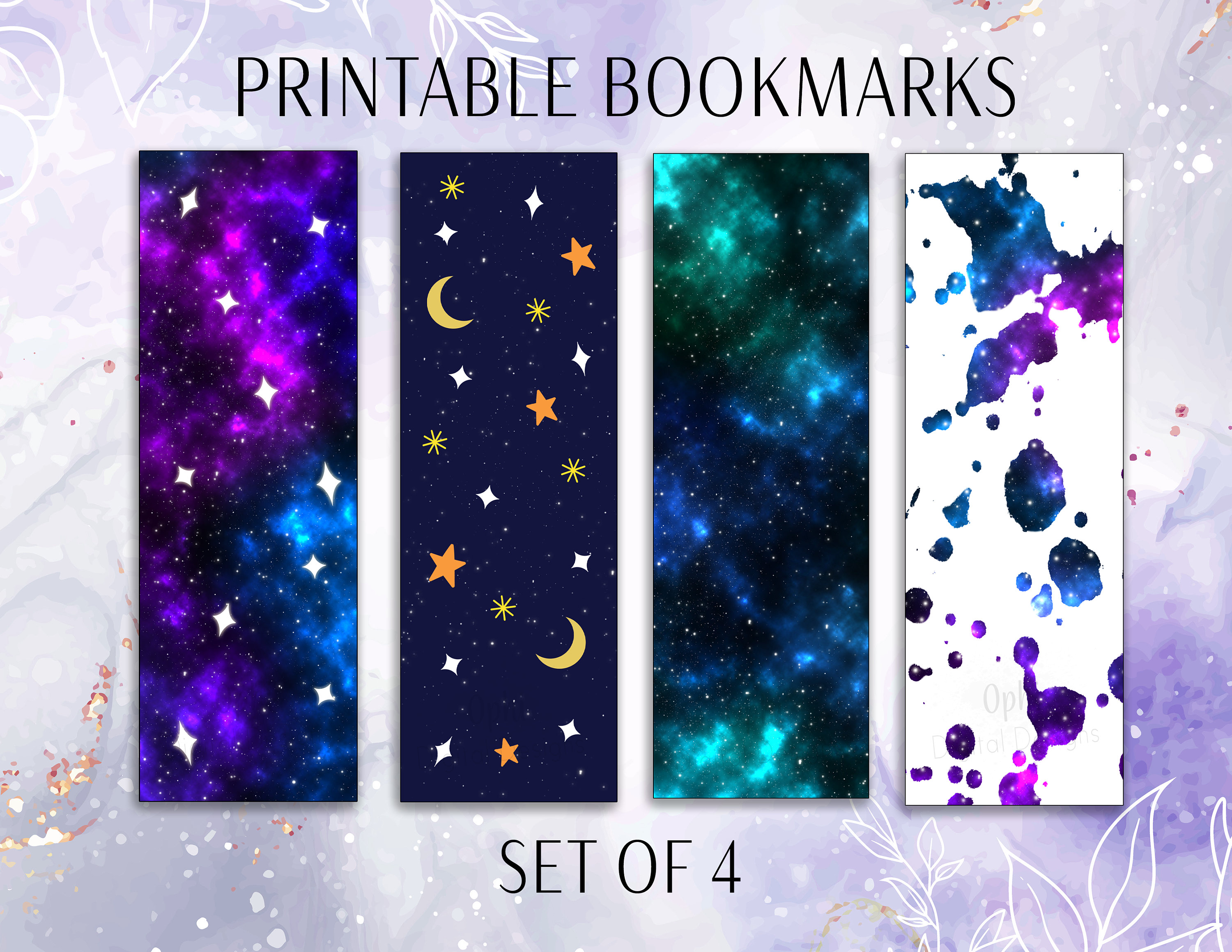 Space Aesthetic Printable Bookmark Set - Etsy