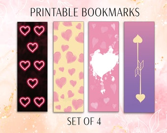 Valentines Day Printable Bookmarks 12 Printable Bookmarks - Etsy