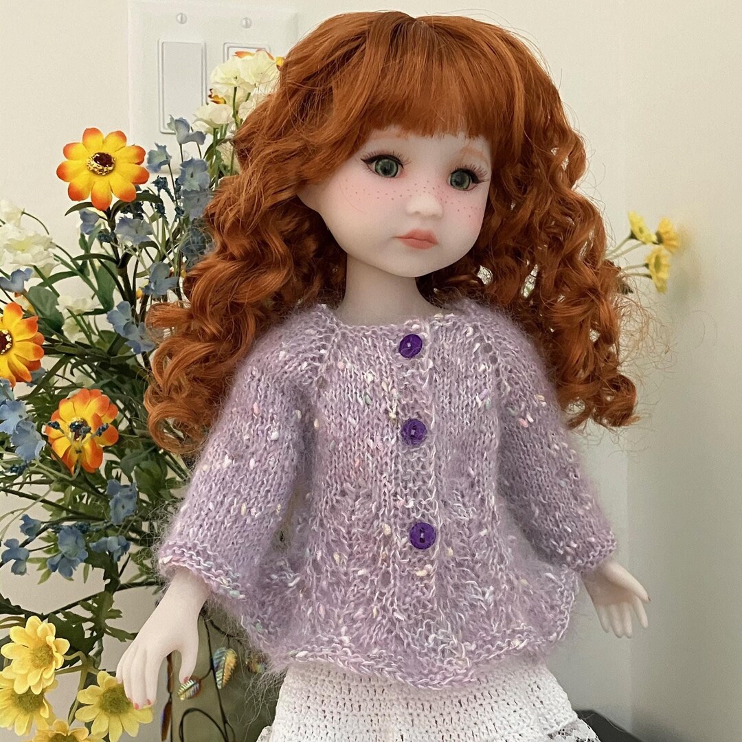 Ruby Red Fashion Friend Kid Mohair and Tweed Sweater, Hand Knitted for ...