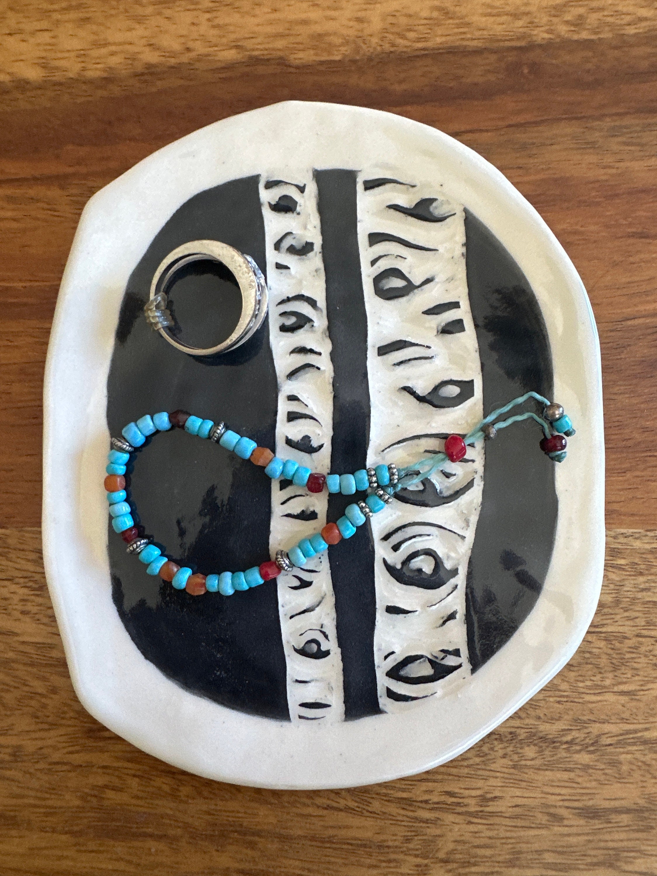 Handmade Black and White Aspen Tree Ceramic Plate - Etsy