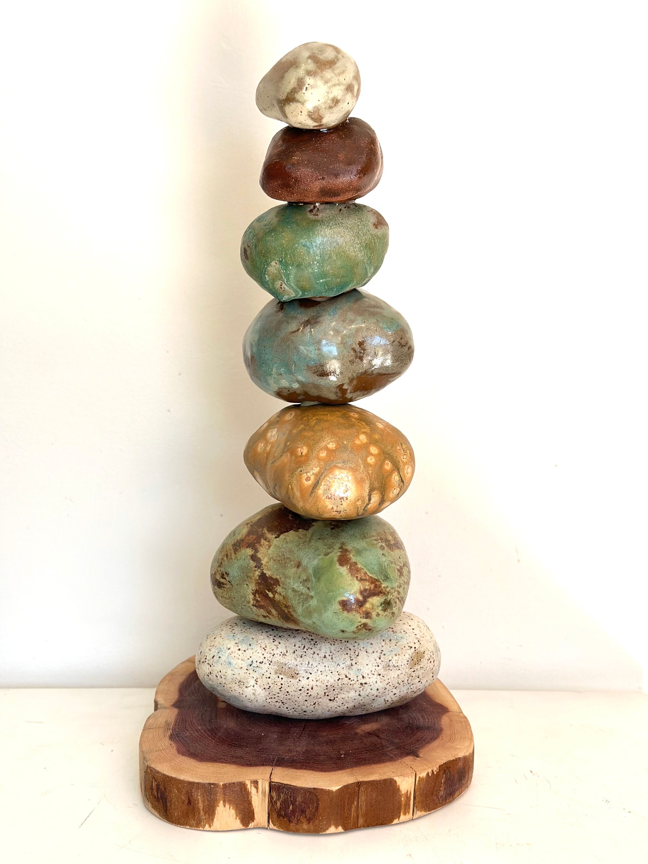 Rock Cairns, Ceramic Rock Sculpture, Rocks Stack, Ceramic Sculpture ...