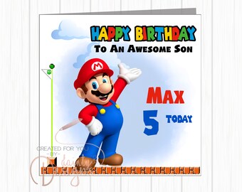 Mario Birthday Card. - Etsy