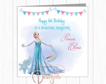 Frozen 4th Birthday Card - Etsy