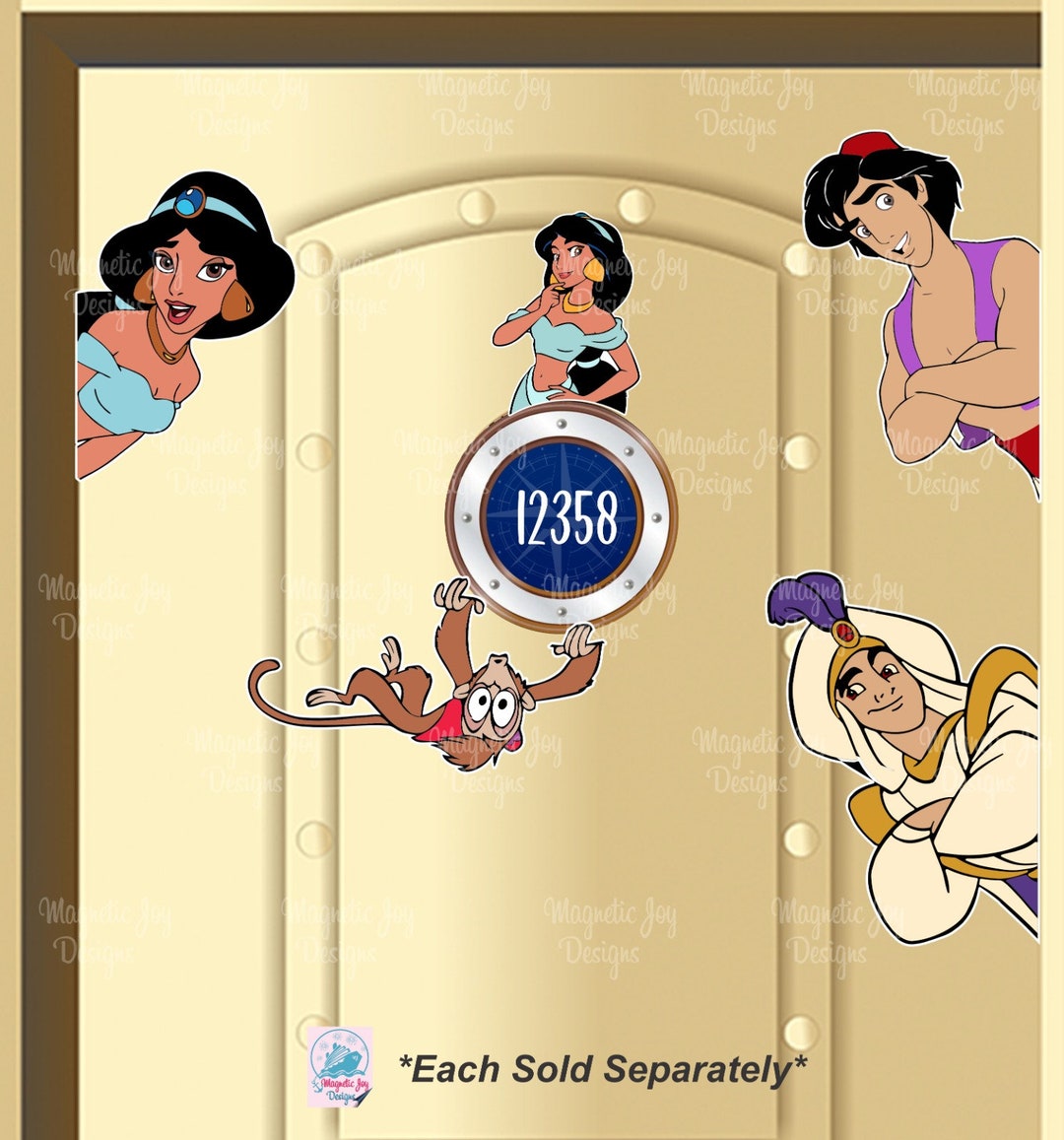 Aladdin Disney-inspired Magnets for Cruise Ships Door/ Aladdin, Jasmine ...
