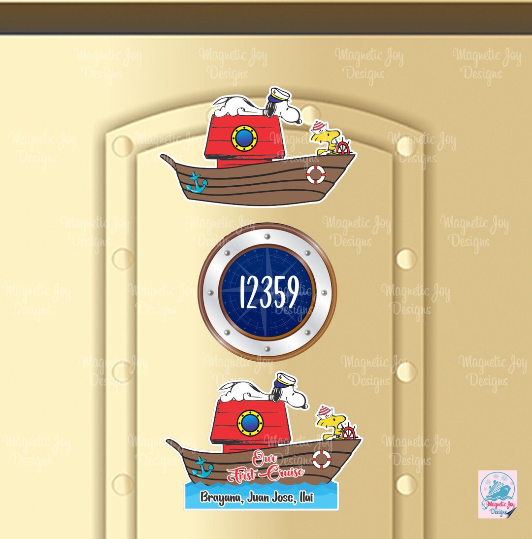 Snoopy and Woodstock Sailing Cartoon-inspired Magnets for Cruise Ships ...