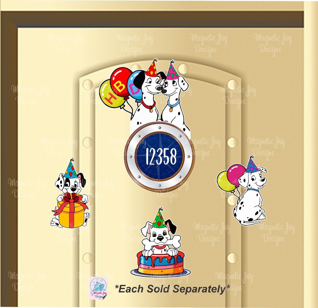 Birthday Dalmatians Disney-inspired Door Magnets for Cruise Ships /101 ...