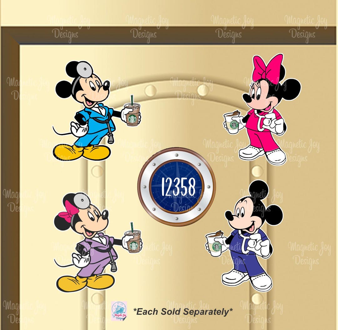 Nurse and Doctor Minnie and Mickey Disney-inspired Magnets for Cruise ...