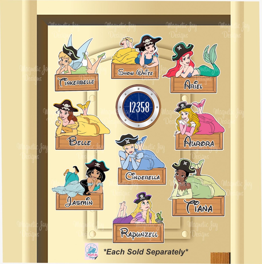 PERSONALIZED Pirate Princesses Disney-inspired Magnets for Cruise Ships ...