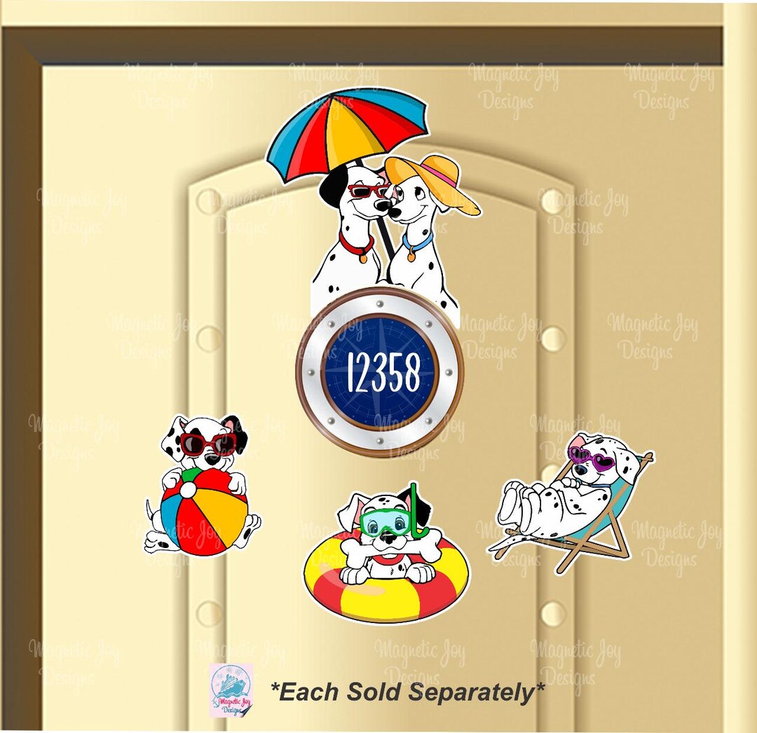 Beach Dalmatians Disney-inspired Door Magnets for Cruise Ships /101 ...