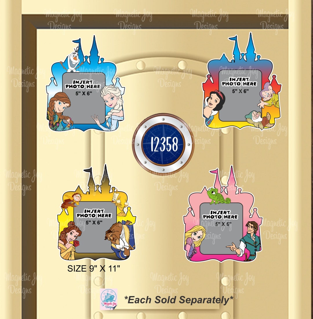 Princesses Photo Frames disney-inspired Cruise Magnets /rapunzel/elsa ...