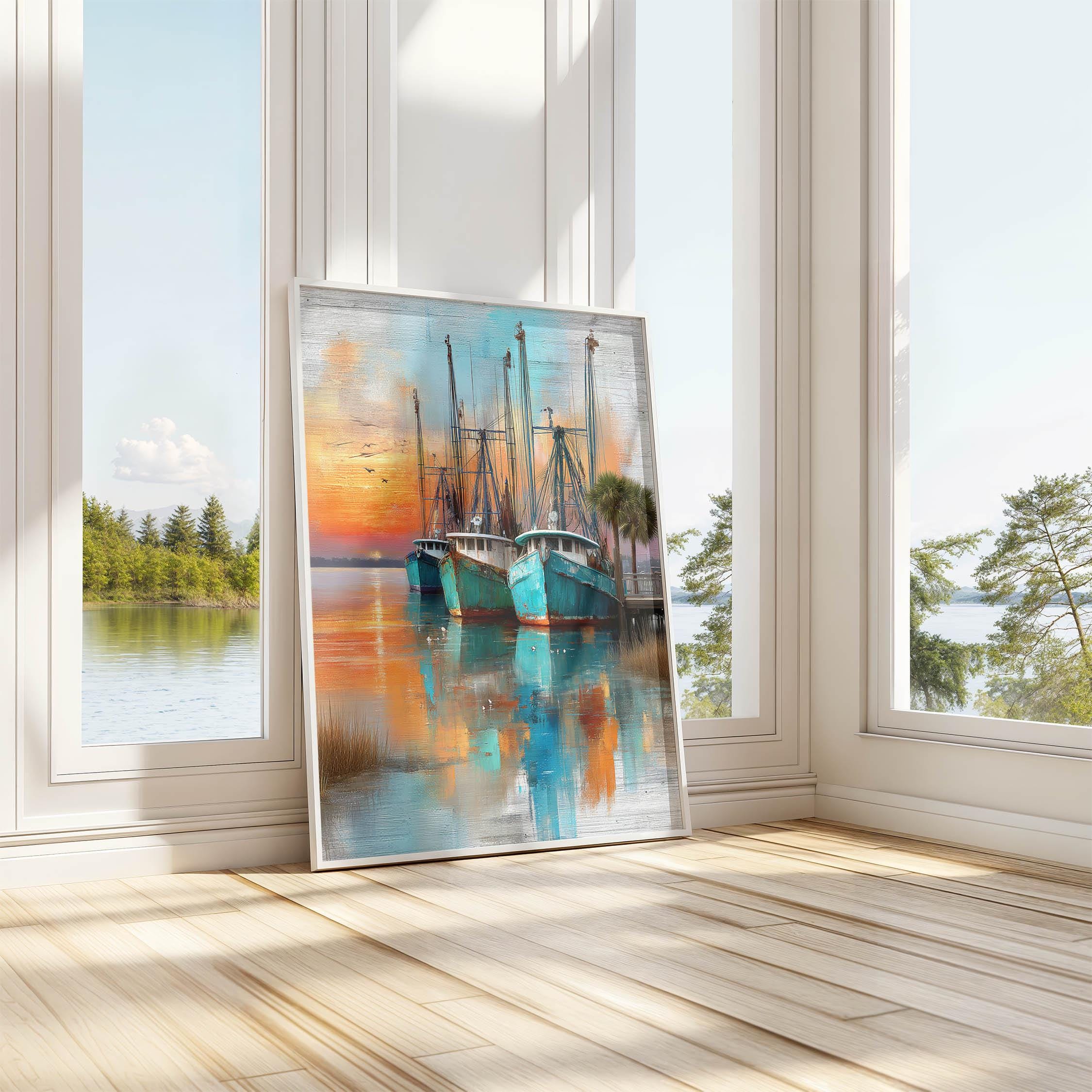 Vibrant Shem Creek Marsh Art Print – Coastal Lowcountry Landscape ...