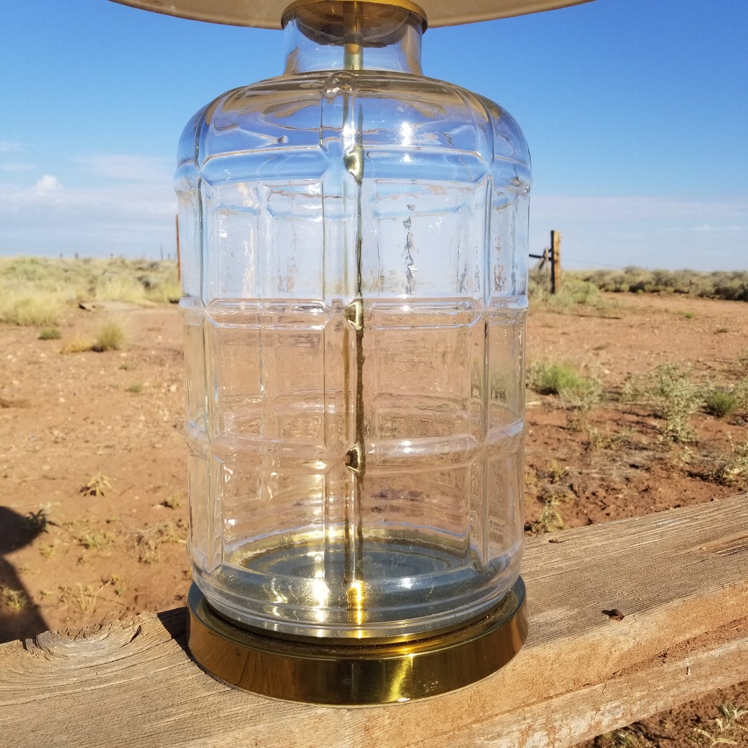 Minimalist Clear Lamp Large Pickle Jar Barrel Shape Thin Brushed Brass ...