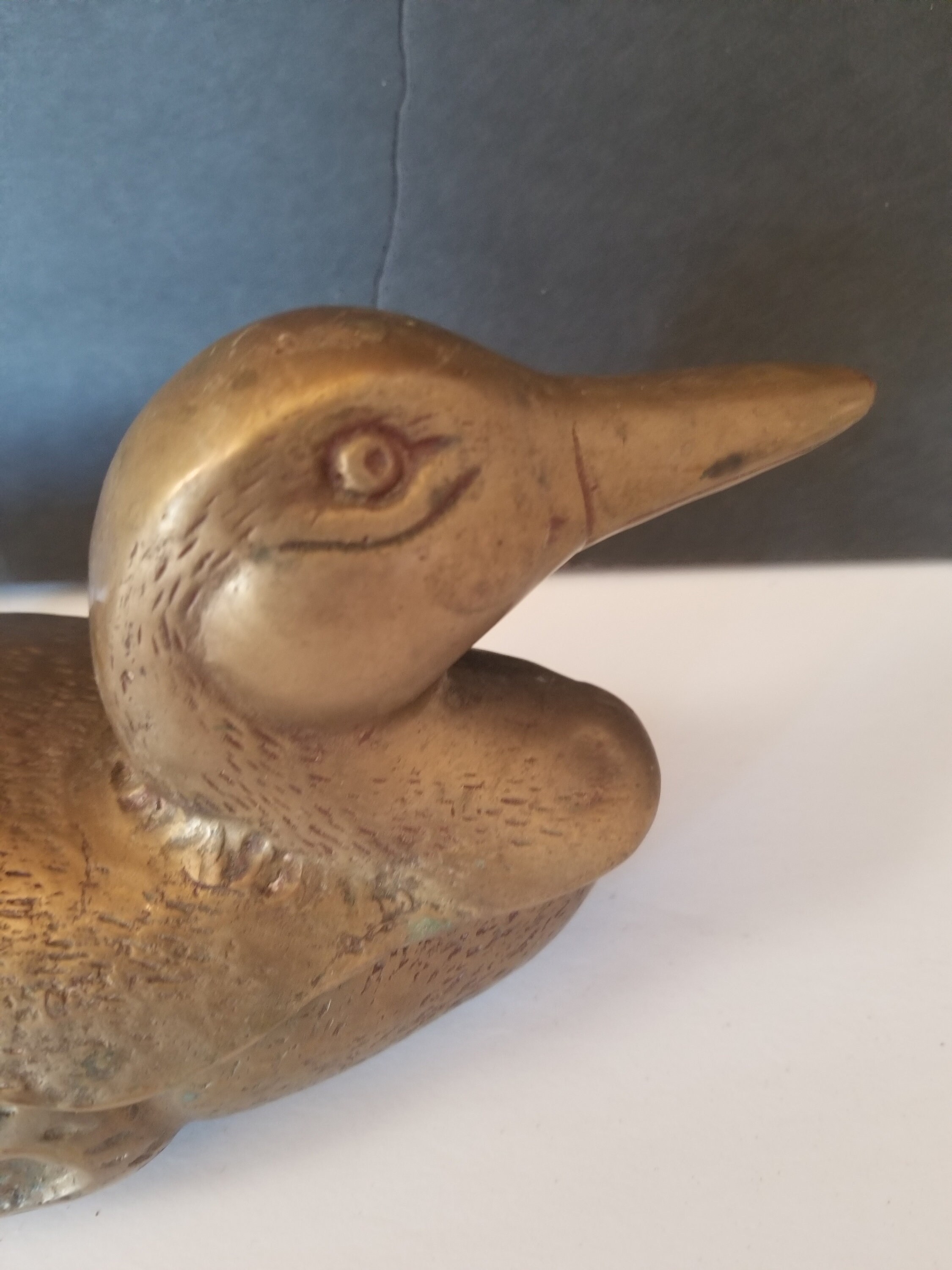 Mallard Brass Duck Box Decoy Storage Compartment Thick Brass Casted ...