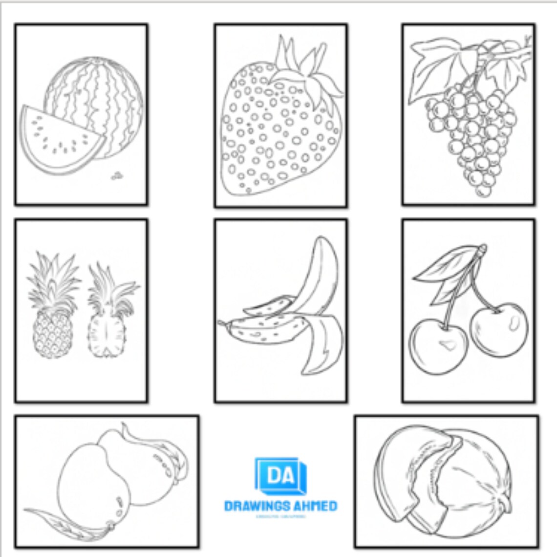 Printable FRUITS Coloring Page!- Digital File Instant Download ...