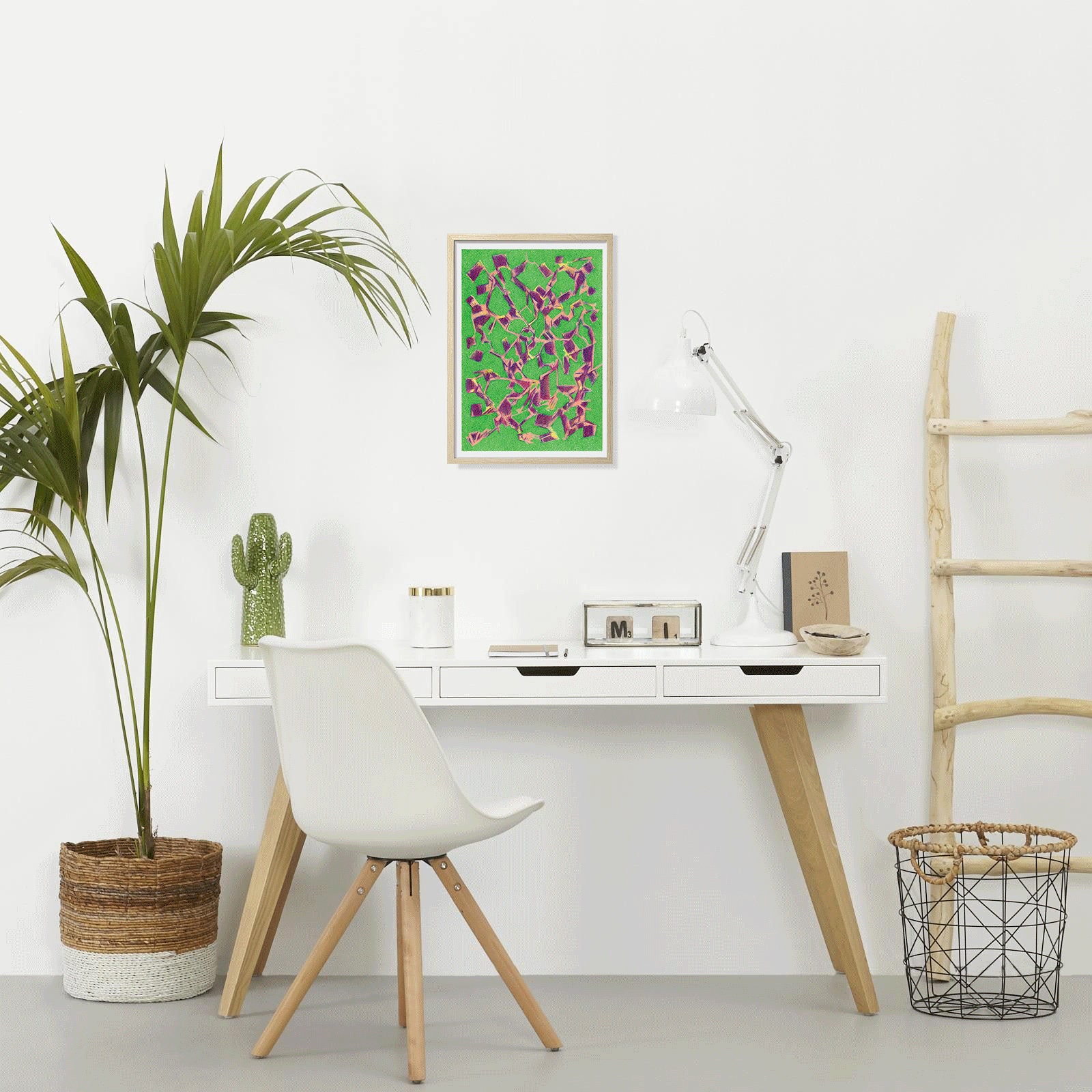 Abstract Pencil Drawing Contemporary Handcraft Wall Art One-of-a-kind ...