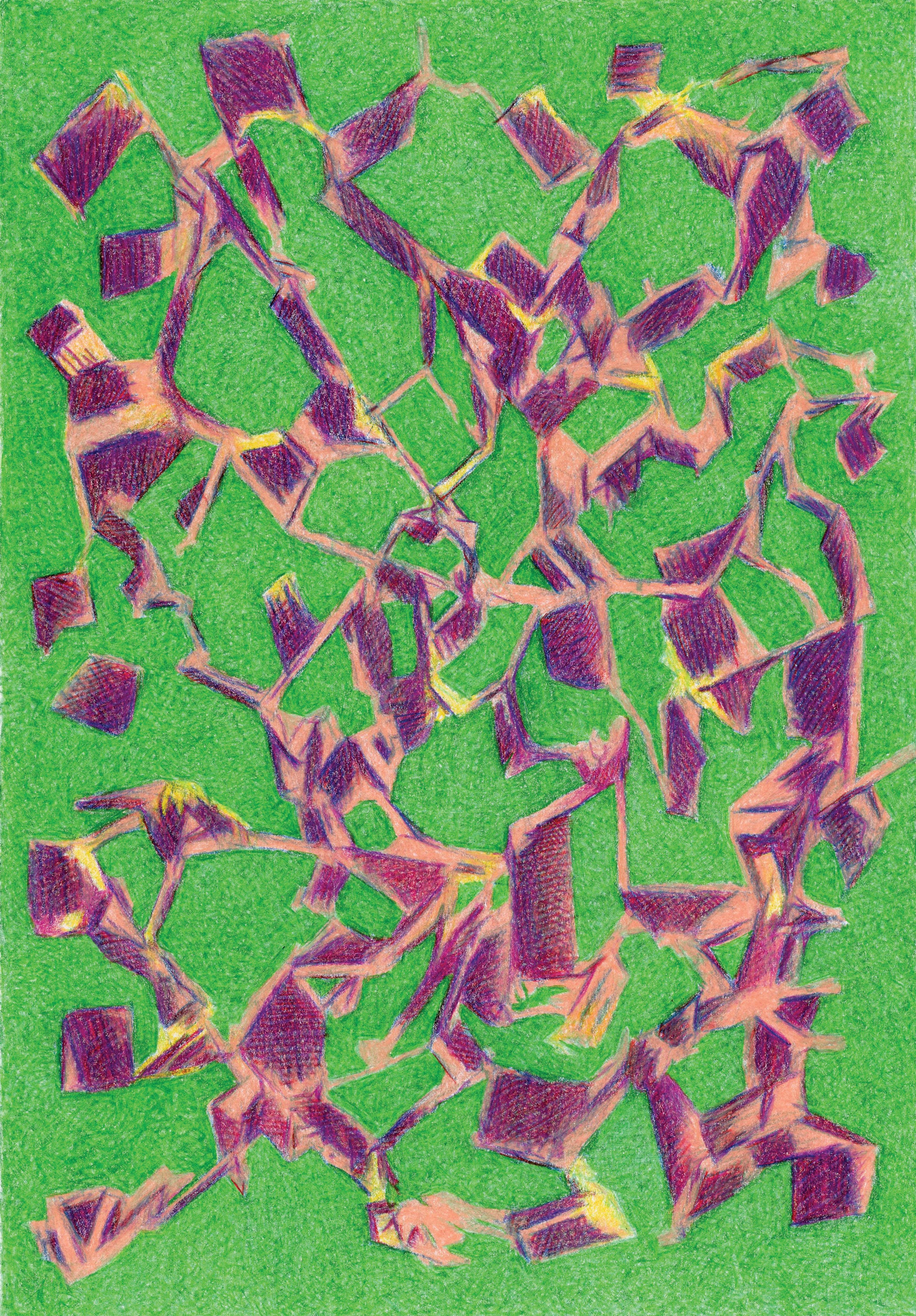 Abstract Pencil Drawing Contemporary Handcraft Wall Art One-of-a-kind ...