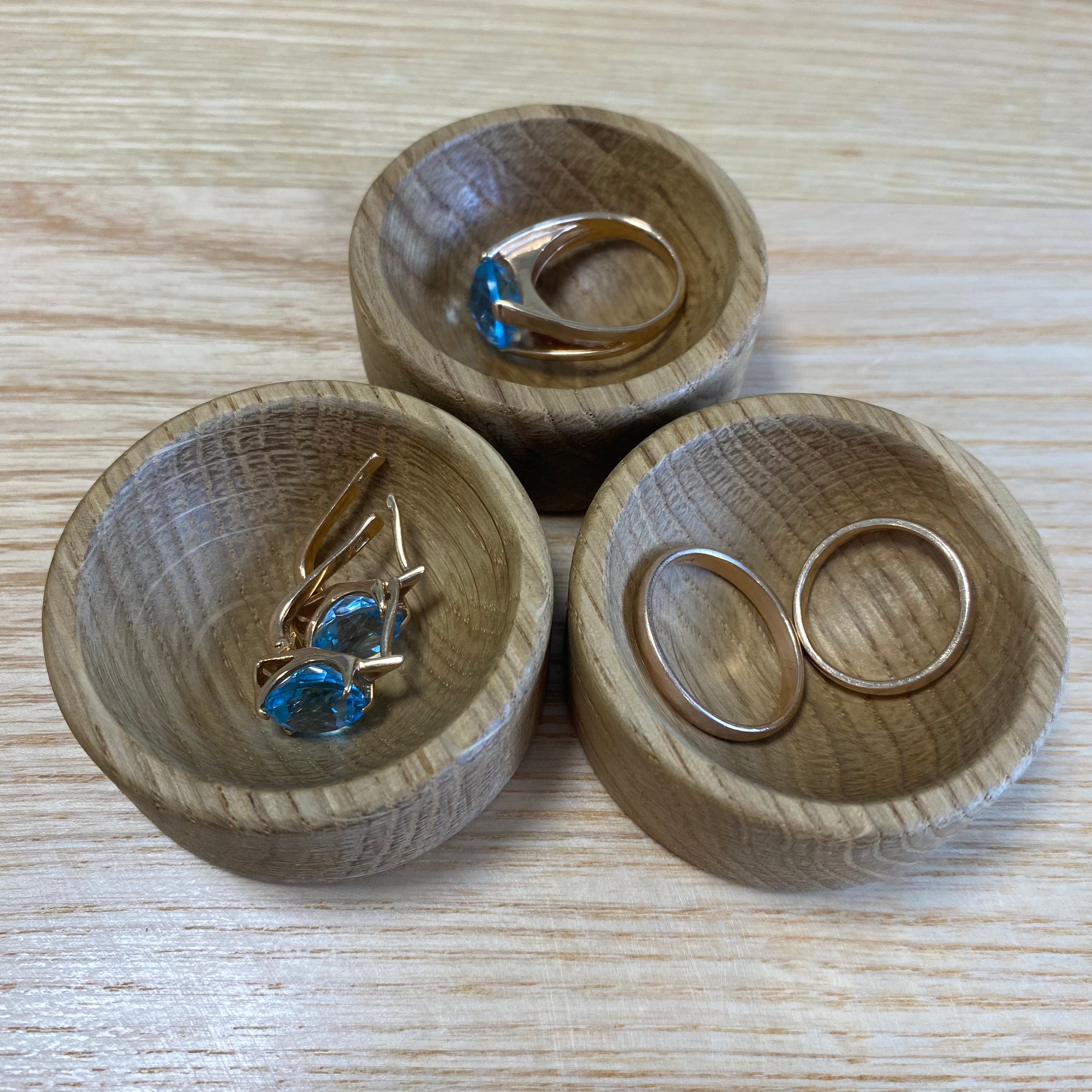 Jewelry Dish Solid Oak Wood | Ring Dish | Wedding Ring Holder | Wooden ...