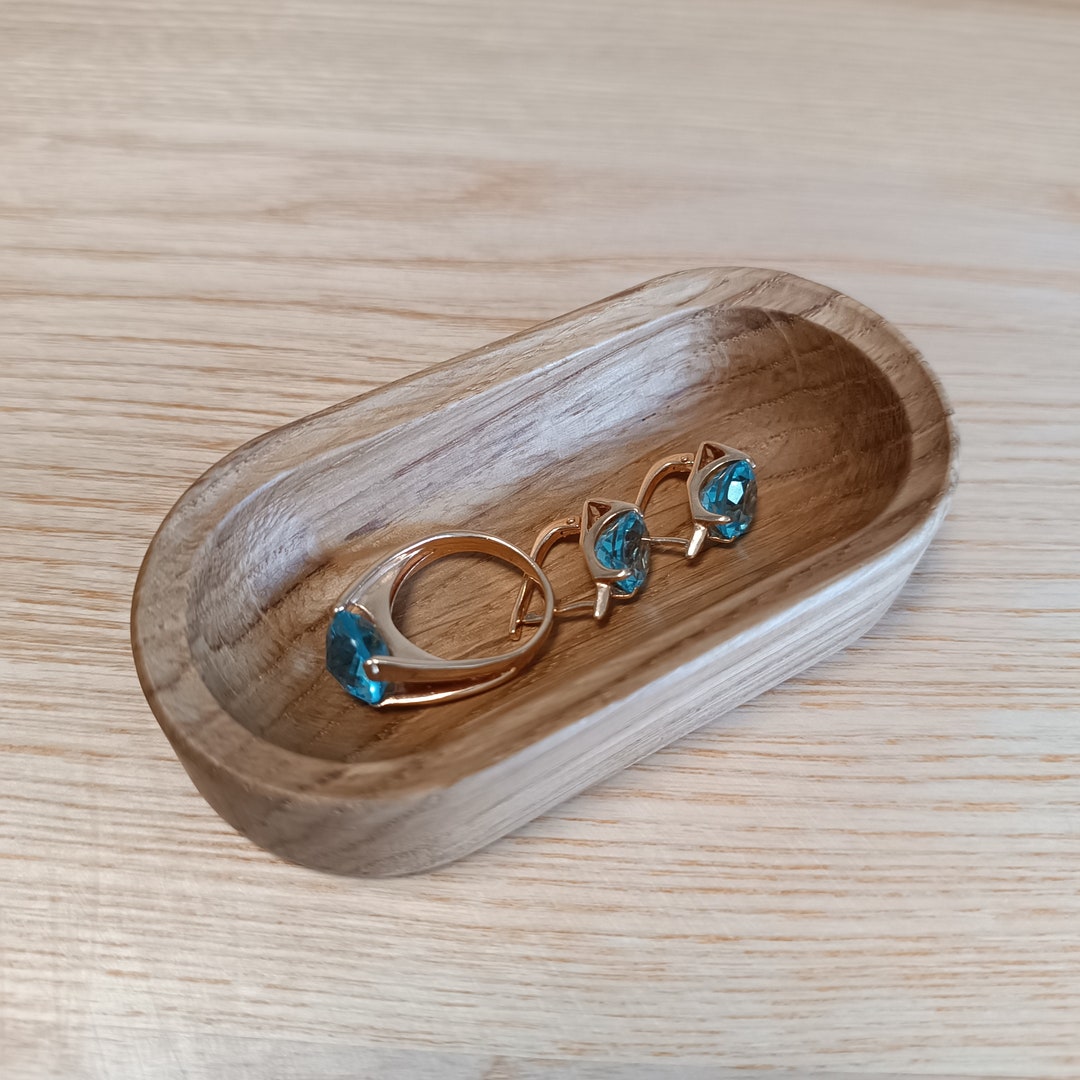 Jewelry Dish Solid Oak Wood | Ring Dish | Wedding Ring Holder | Wooden ...