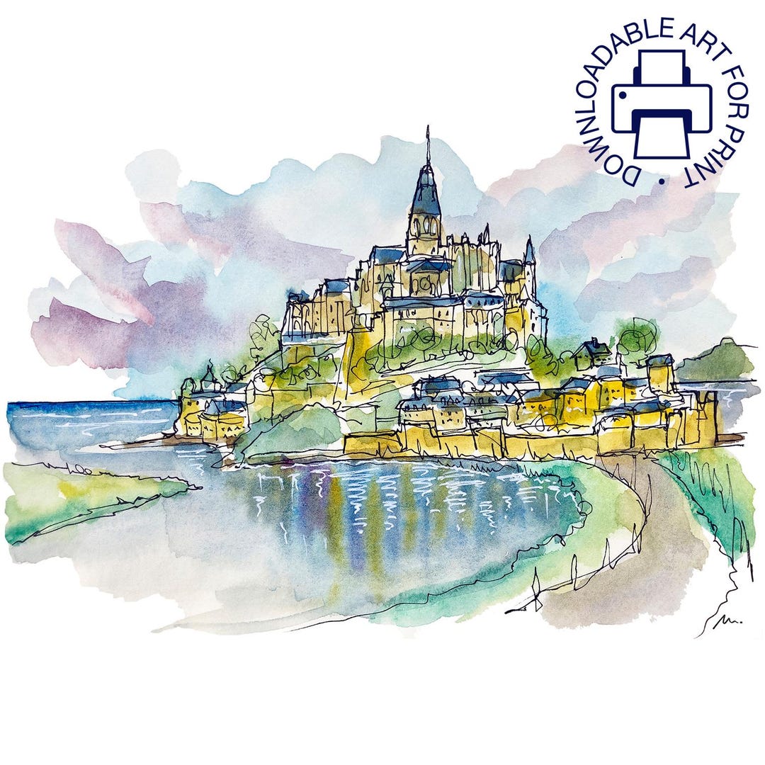 Le Mont-saint-michel (france). Digital Download. Mixed Media Art ...