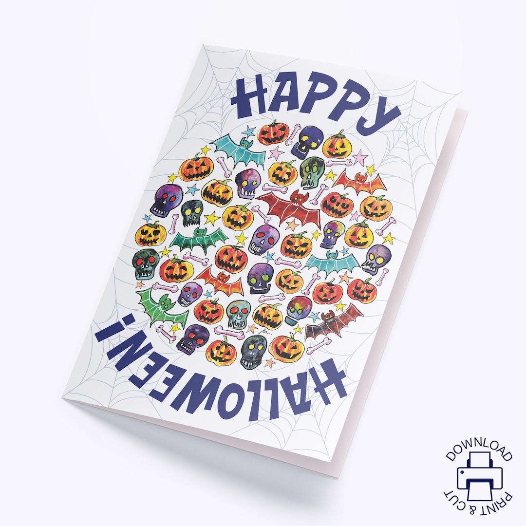 Halloween Printable Card. Happy Halloween Printable Greeting Card ...