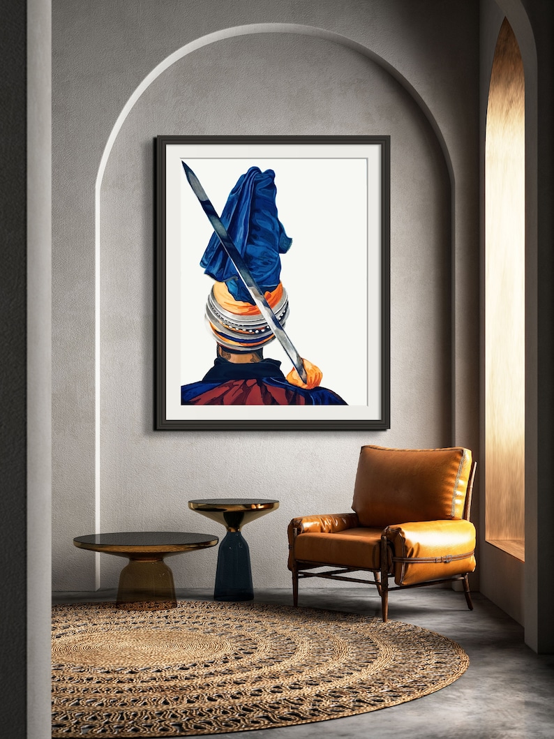 Portrait of a Sikh Warrior Watercolour Painting Nihang Singh ...