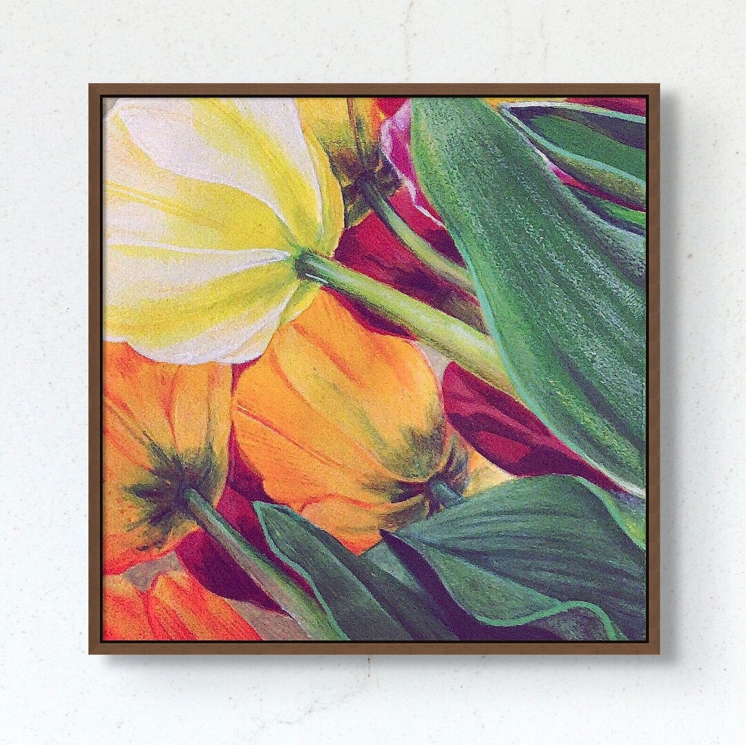 Floral Watercolour Pencil Drawing | Tulip Art Print | Fine Art Print ...