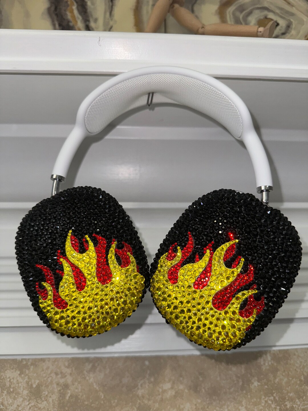 AirPod Max Covers: Flames Custom Rhinestoned - Etsy