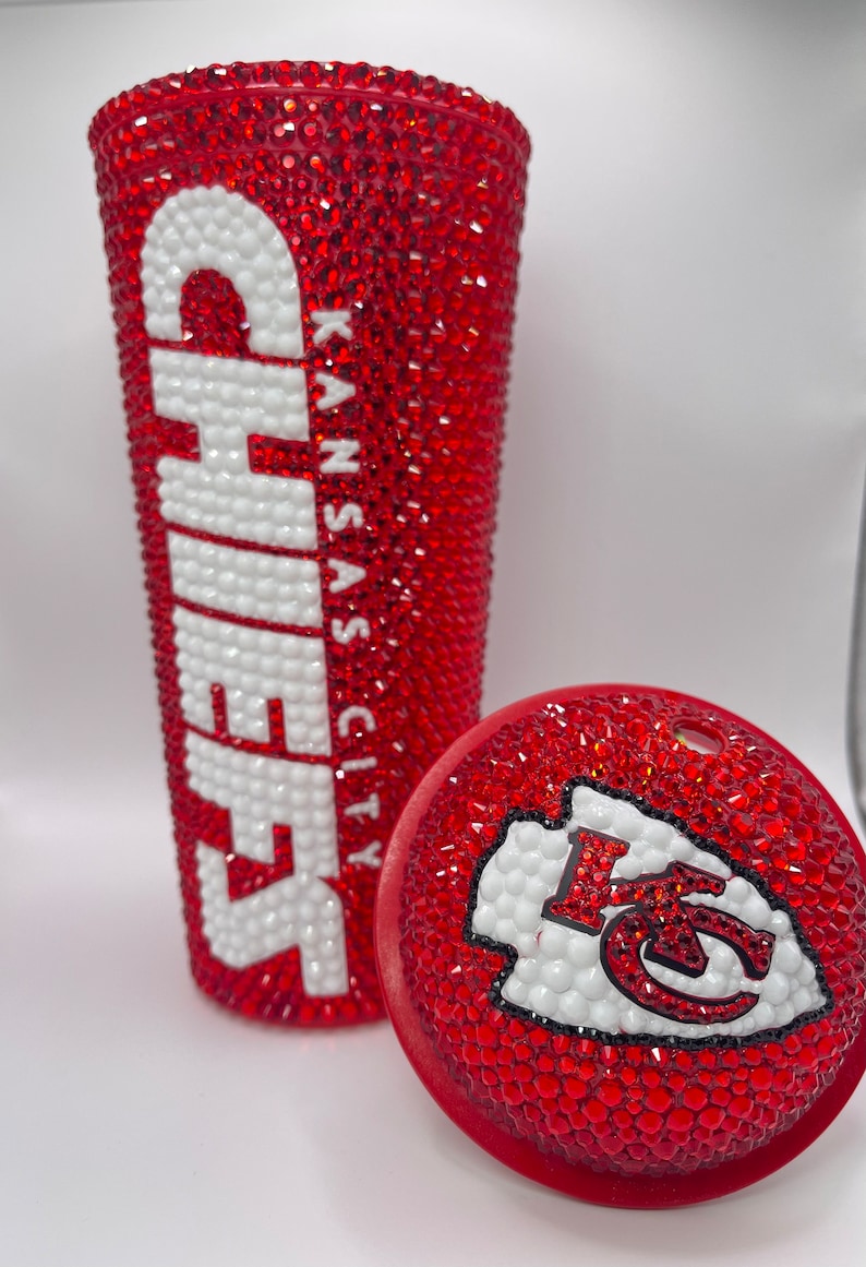 Kansas City Chiefs Rhinestoned Handmade Bling Tumbler - Etsy