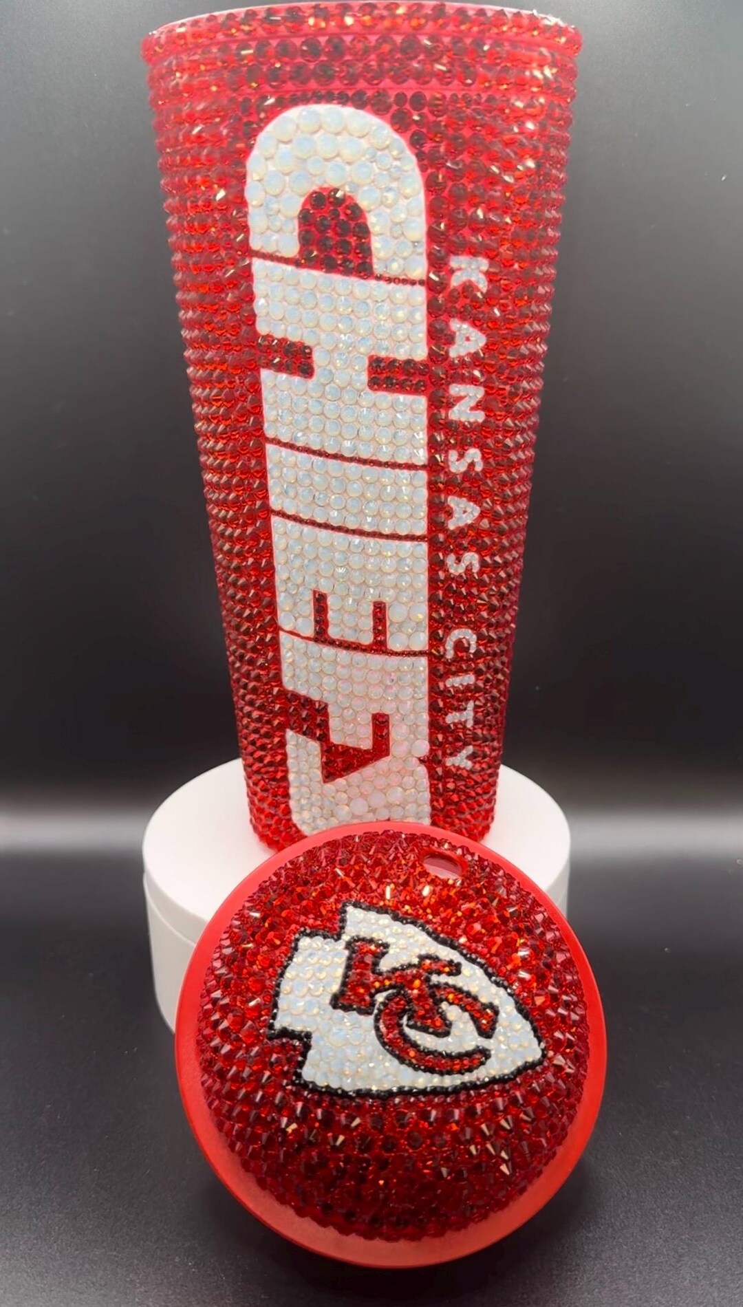Kansas City Chiefs Rhinestoned Handmade Bling Tumbler - Etsy
