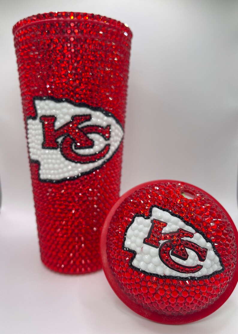 Kansas City Chiefs Rhinestoned Handmade Bling Tumbler - Etsy