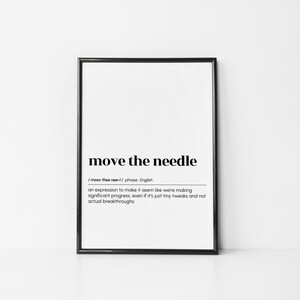 Move the Needle, Office Wall Art, Definition Print for Manager, Funny ...