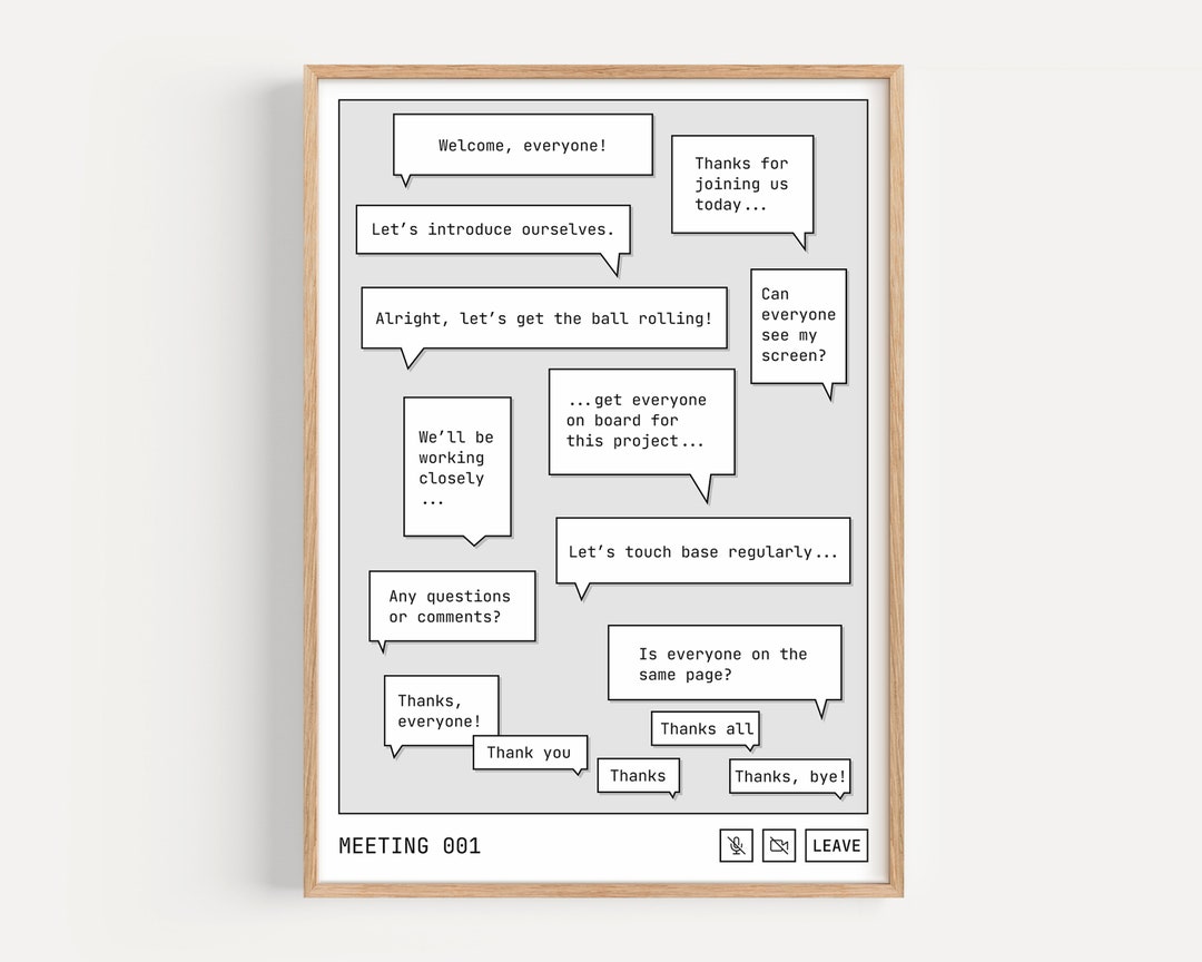 Funny Office Poster, Office Wall Art, Home Office Decor, Common Meeting ...