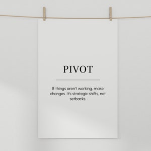Pivot Meaning, Motivational Wall Art, Hustle Art, Inspiring Gift for ...