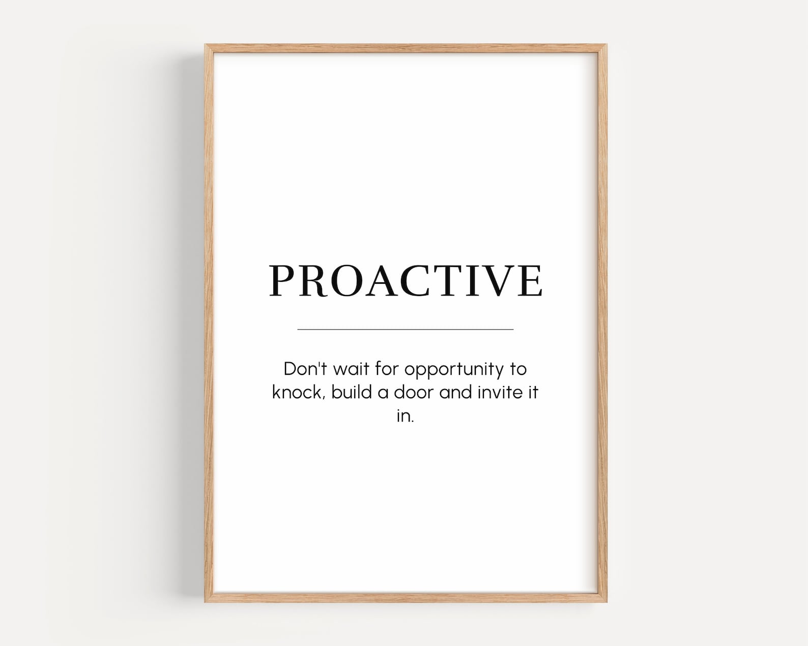 Proactive Meaning, Motivational Wall Art, Hustle Mindset Poster ...