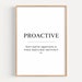 Proactive Meaning, Motivational Wall Art, Hustle Mindset Poster ...