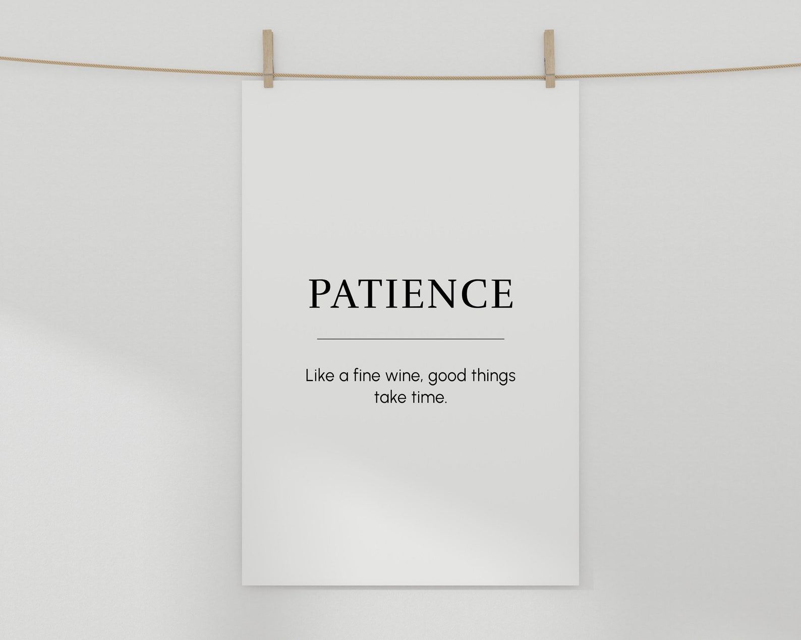 Patience Meaning, Motivational Wall Art, Positive Quote Print, Gift for ...