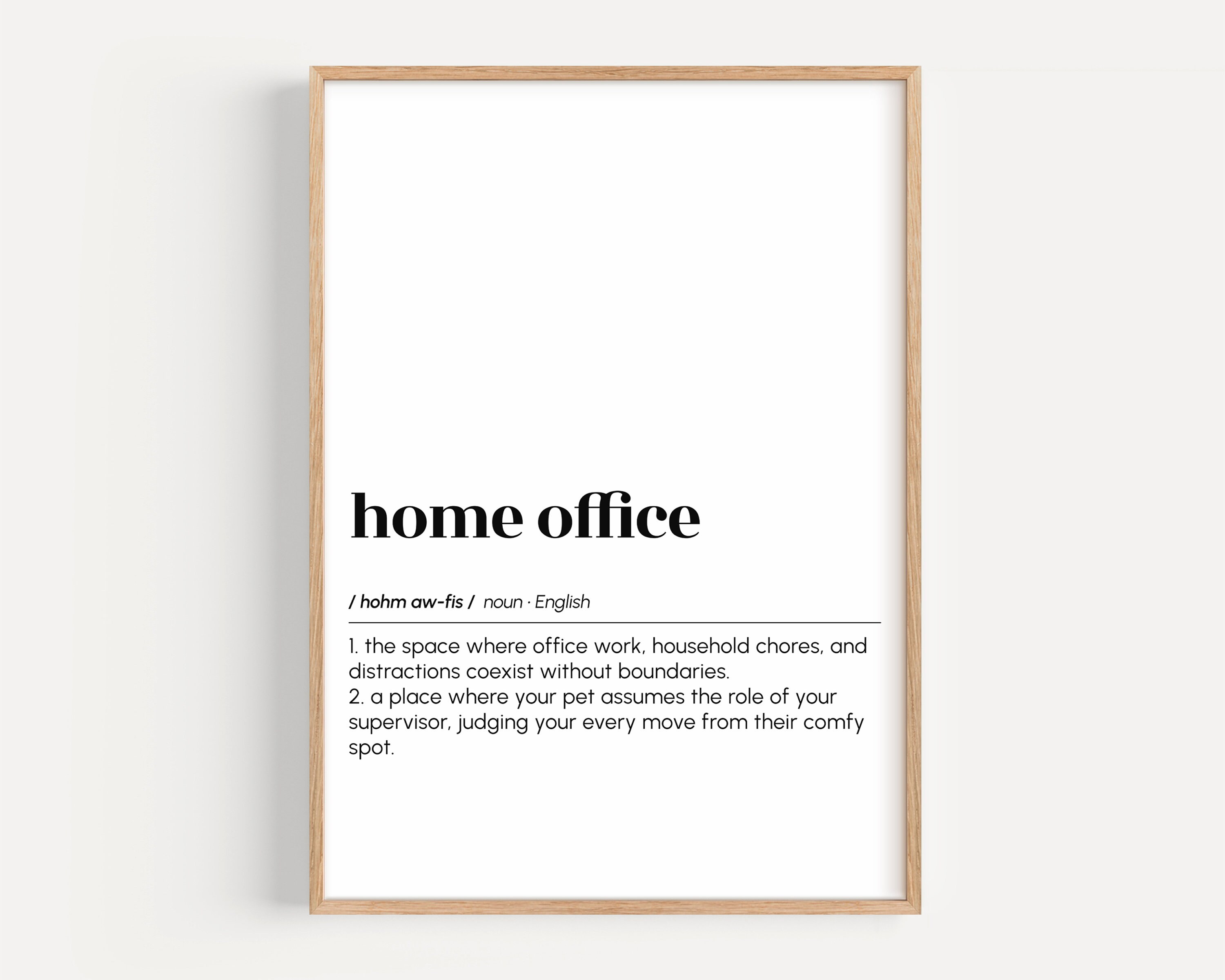 Funny Office Wall Art, Home Office Definition Print, Home Office Poster ...