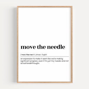 Move the Needle, Office Wall Art, Definition Print for Manager, Funny ...