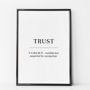 Trust Definition, Motivational Wall Art, Collaborative Entrepreneur ...