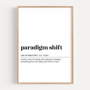 Paradigm Shift, Funny Definition Print, Funny Office Wall Art, Home ...