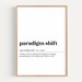 Paradigm Shift, Funny Definition Print, Funny Office Wall Art, Home ...
