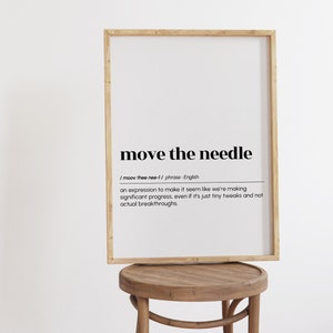 Move the Needle, Office Wall Art, Definition Print for Manager, Funny ...
