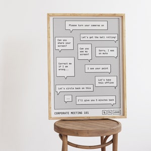 Corporate Meeting Phrases, Funny Office Poster, Office Decor, Cubicle ...
