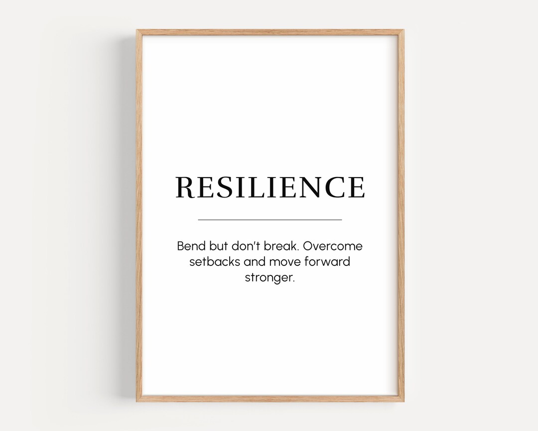 Resilience Meaning, Motivational Wall Art, Positive Entrepreneur ...