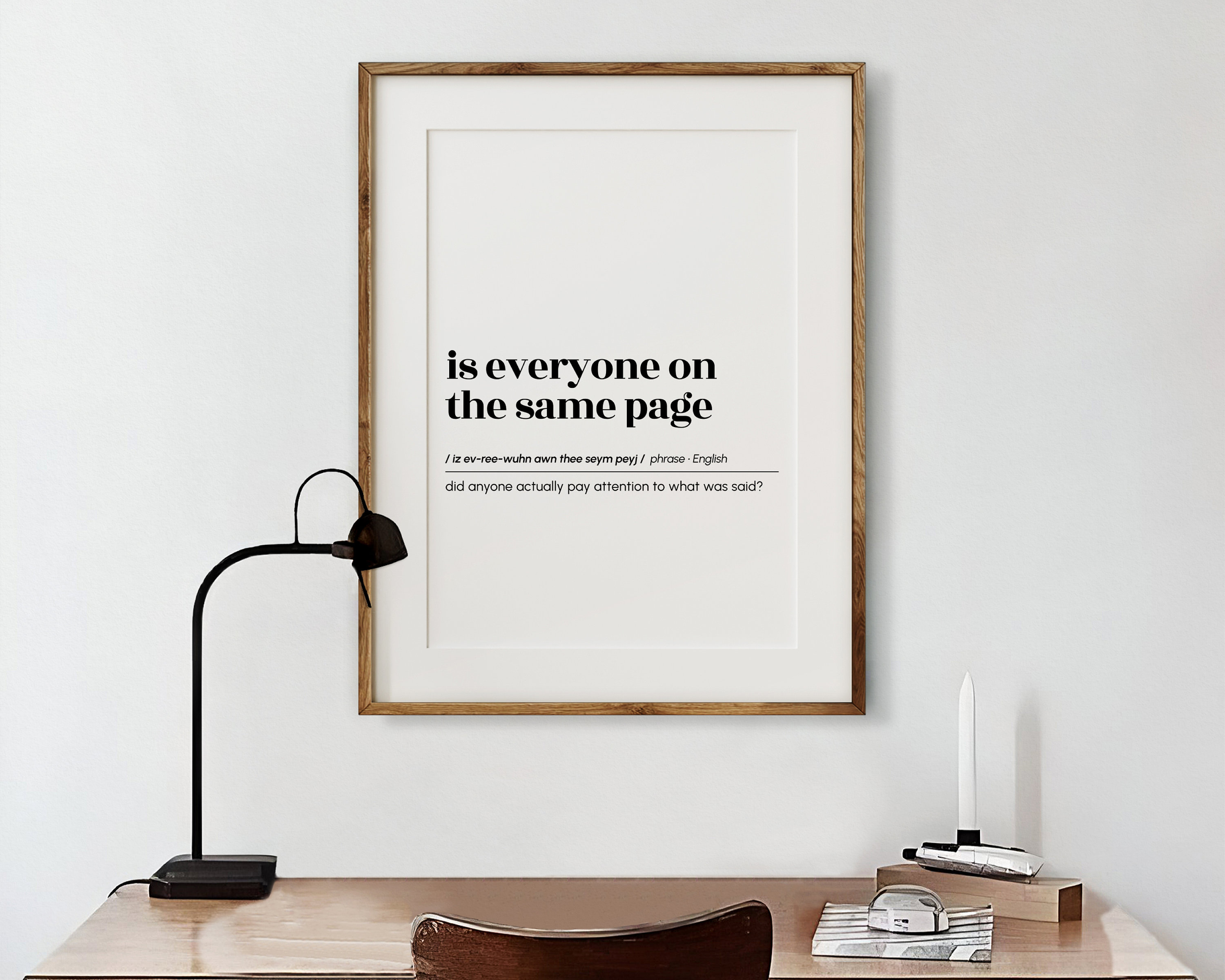 Is Everyone on the Same Page, Funny Definition Print, Office Wall Art ...